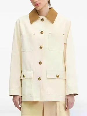 Luisa Spagnoli Contrast Collar Patch-pocket Jacket