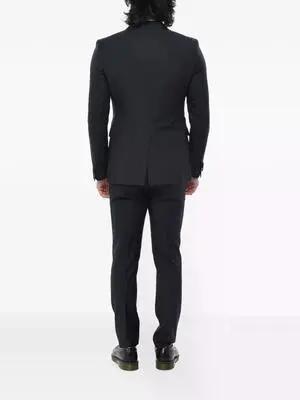 Corneliani Double-breasted Wool Suit - Black