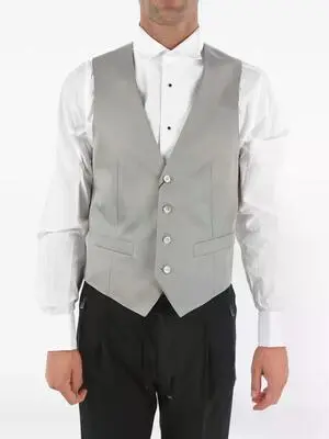 Corneliani Single-breasted Satin Waistcoat - Grey