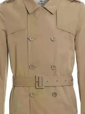 Herno Double-breasted Belted Coat - Brown