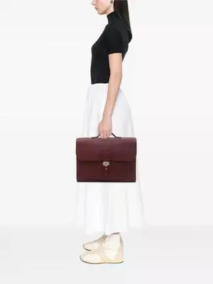 Hermès 2010-2026 Clemence Sac A Depeches 38 Business Bag - Red