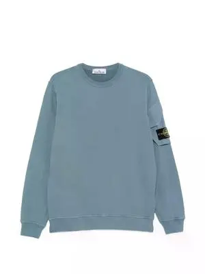 Stone Island Logo-patch Sleeve-pocket Sweatshirt - Blue