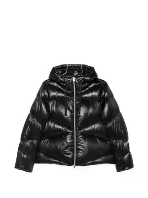 Herno Quilted Hooded Jacket - Black