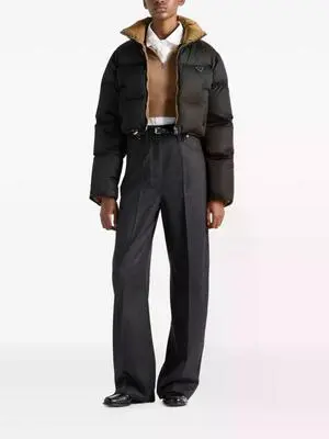 Prada Cropped Re-nylon Down Jacket - Black