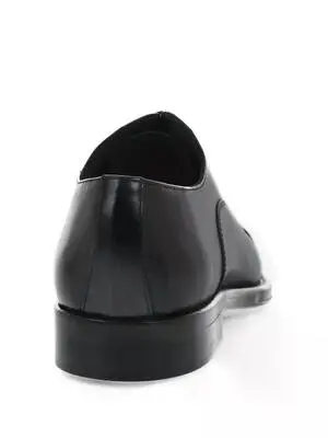 Corneliani Lace-up Leather Derby Shoes - Black
