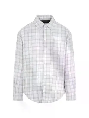 Off-White Check-print Cotton Overshirt - Grey