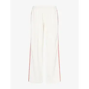RU & ROCKA Side Stripe Towelling Jogging Bottoms - White / Red