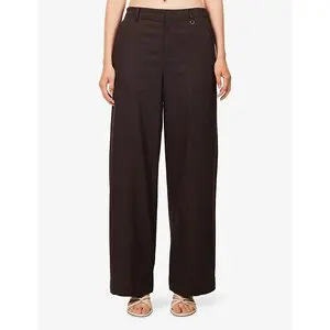 Vince Panelled Wide-leg Stretch-cotton Trousers - Iron
