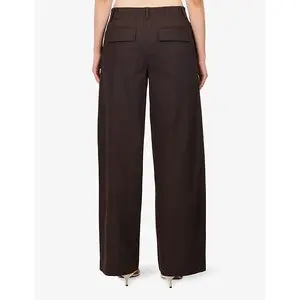 Vince Panelled Wide-leg Stretch-cotton Trousers - Iron