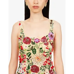 LA FUORI Botanical Symphony Sequinned Mini Dress