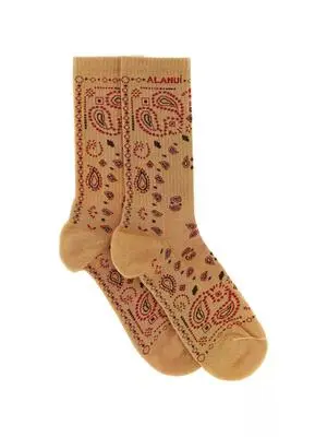 Alanui Bandana Paisley Jacquard Socks