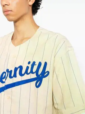 LE MONT SAINT MICHEL Pinstripe-print Baseball Shirt