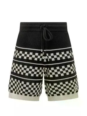 Amiri Checkered Mesh Shorts - Black