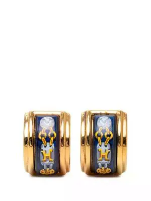 Hermès Enamel Clip-on Earrings - Gold