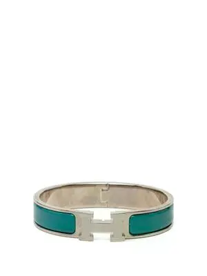 Hermès Enamel And Palladium-plated Metal Clic H Bracelet Pm