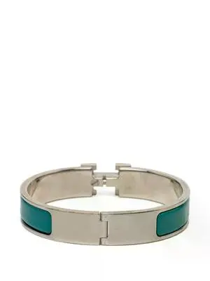 Hermès Enamel And Palladium-plated Metal Clic H Bracelet Pm