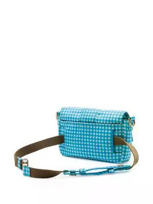 Fendi Mini Nylon Gingham Convertible Baguette Satchel