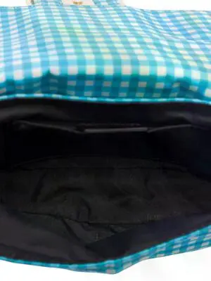 Fendi Mini Nylon Gingham Convertible Baguette Satchel