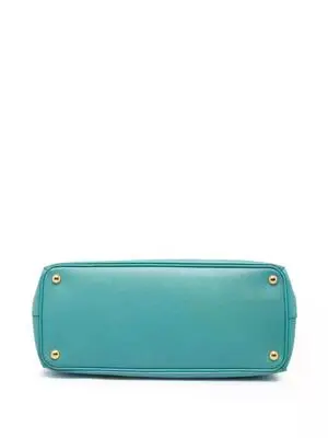 Prada Saffiano Lux Galleria Double Zip Tote Bag - Blue