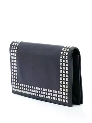 Saint Laurent 2015 Studded Leather Monogram Clutch Bag