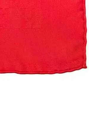 Hermès 2000-2026 Faconnee Grand H Silk Pocket Square Scarf Scarves - Red