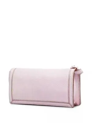 Loewe Grained Calfskin Barcelona Wallet On Strap Crossbody Bag - Pink