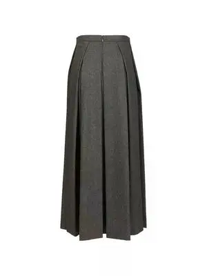 Emporio Armani Pleated Wool-blend Skirt