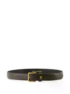 AMI Paris De Coeur Leather Belt - Brown