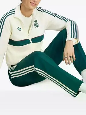 Adidas Real Madrid Logo-embroidered Zip-up Track Jacket - Neutrals