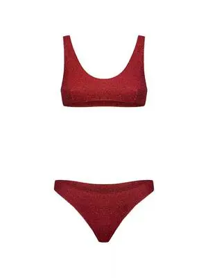 Oseree Lumière Glitter-effect Bikini - Red