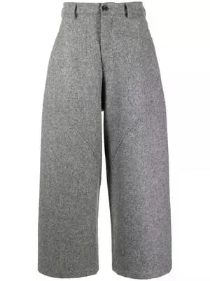 SAGE NATION Cotton-blend Wide-leg Trousers - Grey