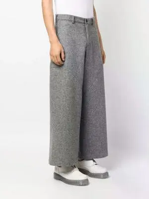 SAGE NATION Heather Wool Wide-leg Trousers