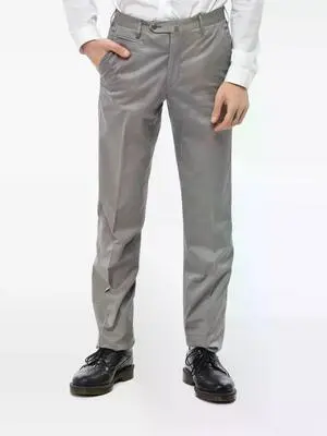 Corneliani Pressed-crease Cotton Chino Pants - Grey
