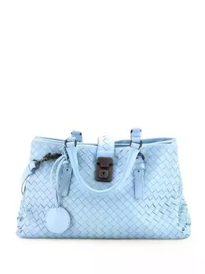 Bottega Veneta Roma Bag Intrecciato Nappa Small Tote Bag - Blue
