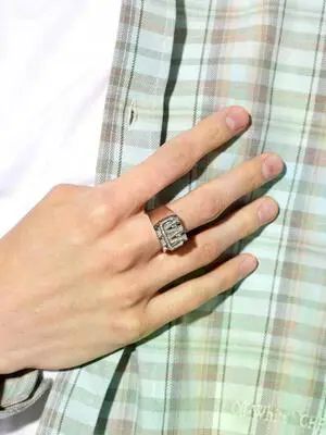 Off-White Crystal-embellished Signet Ring