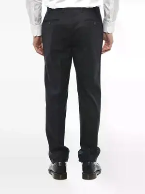 Corneliani Pressed-crease Virgin Wool Trousers - Blue