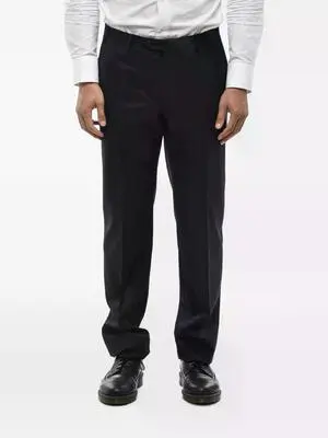 Corneliani Pressed-crease Virgin Wool Trousers - Blue