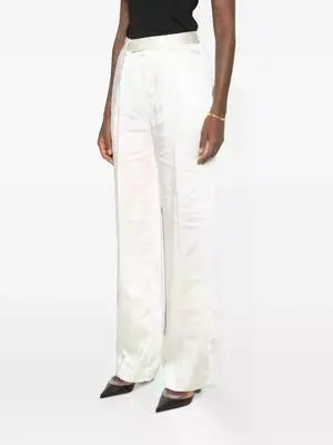 SELF-PORTRAIT Pleated Satin-finish Tailored Trousers