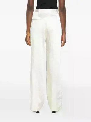 SELF-PORTRAIT Pleated Satin-finish Tailored Trousers