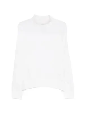 ALLUDE Ribbed-trim Roll-neck Sweater - White