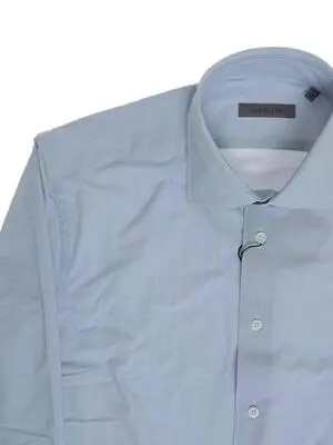 Corneliani Herringbone-pattern Stretch Shirt - Blue