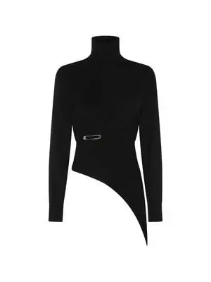 LANVIN Asymmetric Safety Pin Sweater