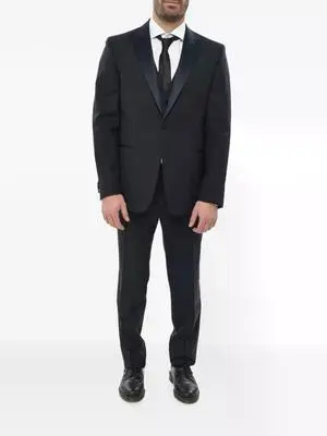 Corneliani Satin-lapel Three-piece Suit - Black