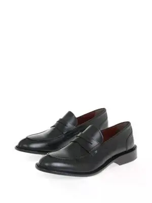 Corneliani Penny-slot Leather Loafers - Black
