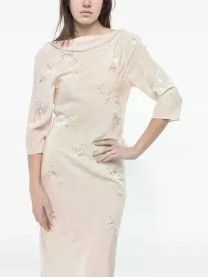 Bernadette Midi Sequin-embellished Faux-pearl Dress