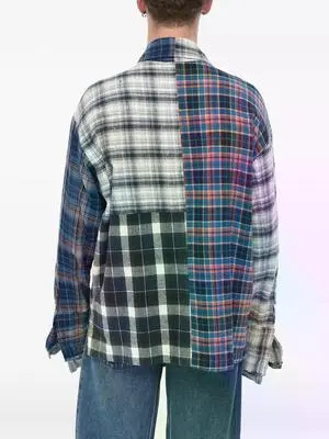 GREG LAUREN Patchwork Shawl-collar Shirt