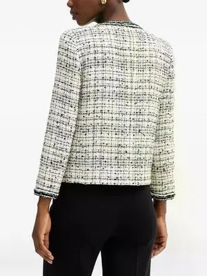 Luisa Spagnoli Textured Tweed Jacket With Logo-engraved Buttons