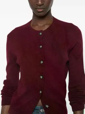 ALLUDE Button-up Ribbed-trim Cardigan