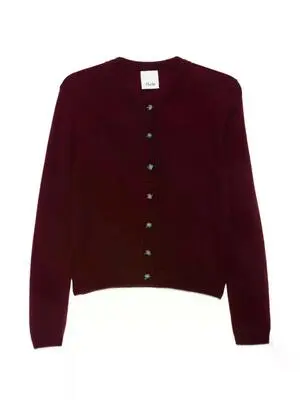 ALLUDE Button-up Ribbed-trim Cardigan - Red