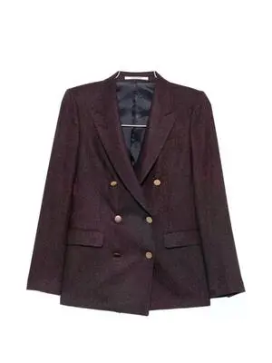 Tagliatore Herringbone-pattern Double-breasted Blazer - Red